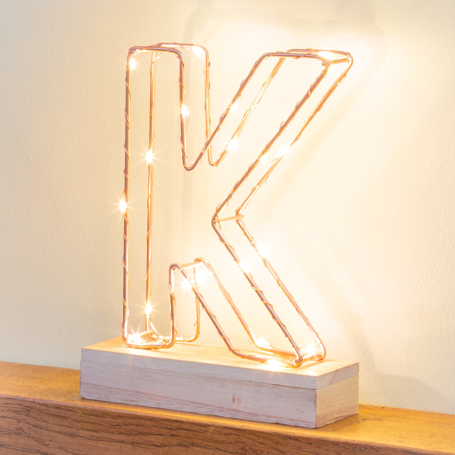 Light up Letter K Custom Name Copper Light up Letter K - Etsy