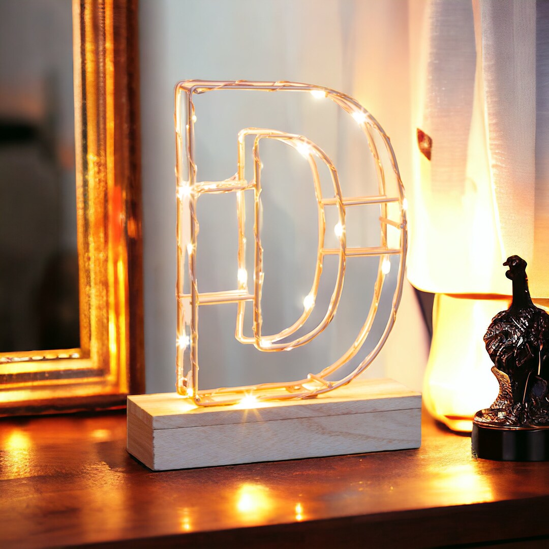 Light up Letter D | Custom Name Copper Light up Letter | Bedroom Living ...