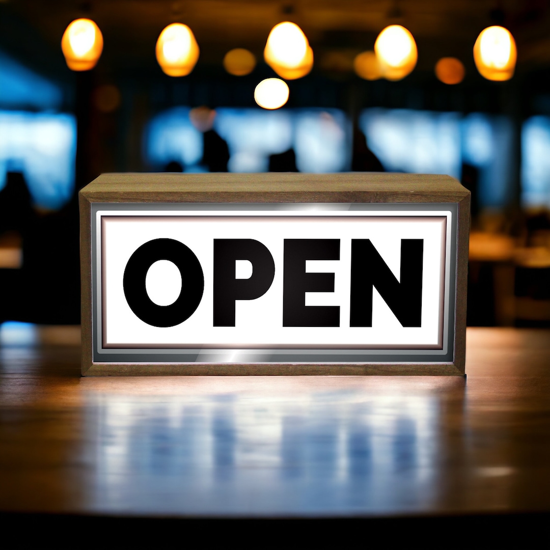 Light Box Open Sign | Illuminated LED Store Lighting Display ...