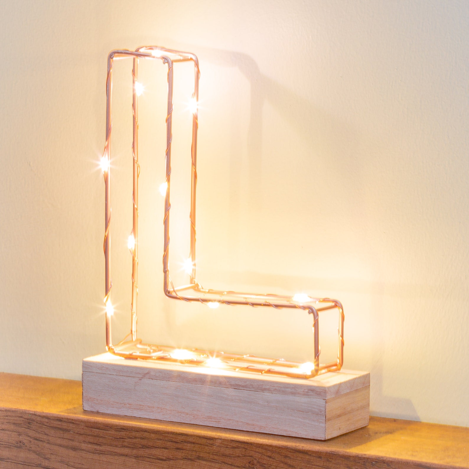Light up Letter L Custom Name Copper Light up Letter L - Etsy UK