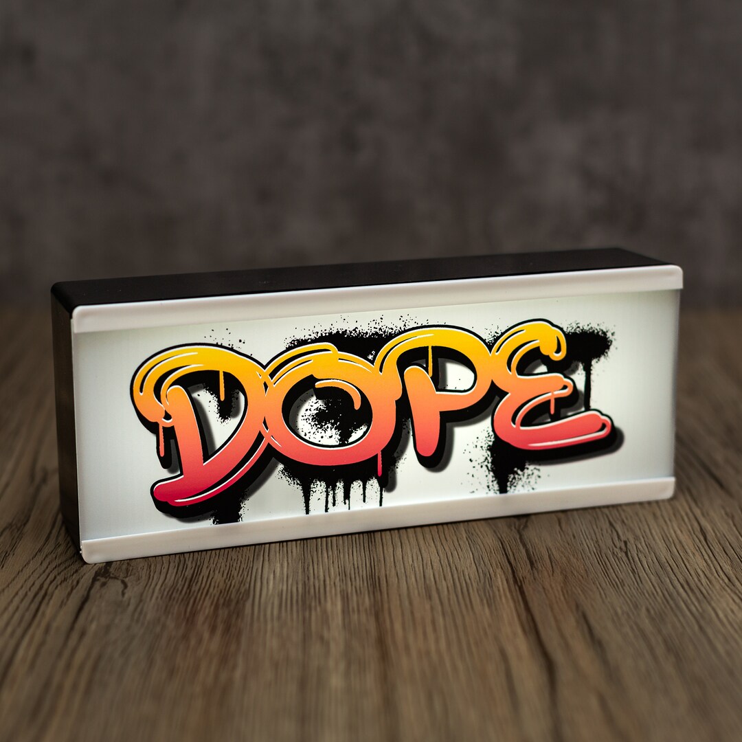 Light up DOPE Sign Illuminated LED Spray-paint Graphic Gift - Etsy