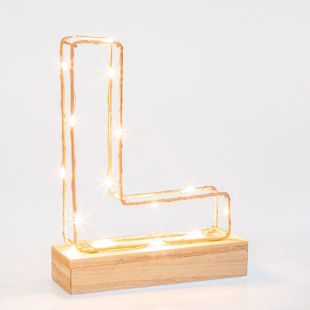 Light up Letter L Custom Name Copper Light up Letter - Etsy UK