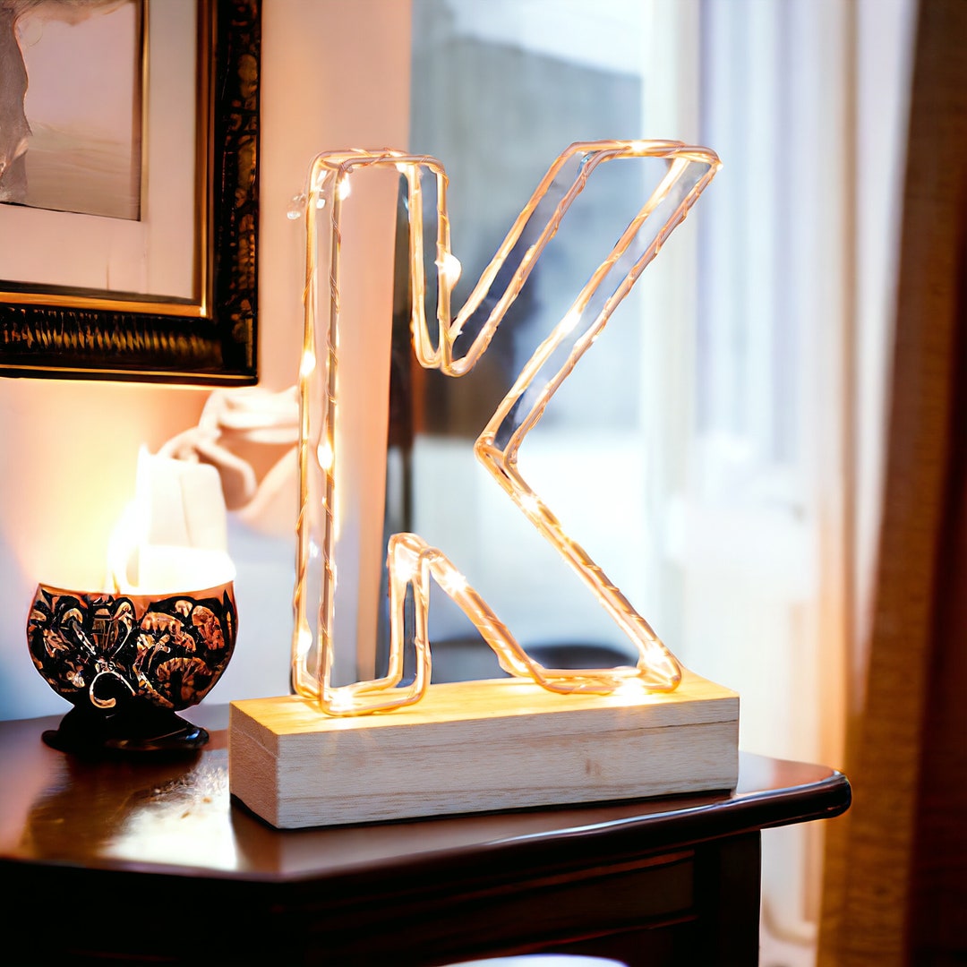 Light up Letter K | Custom Name Copper Light up Letter | Bedroom Living ...