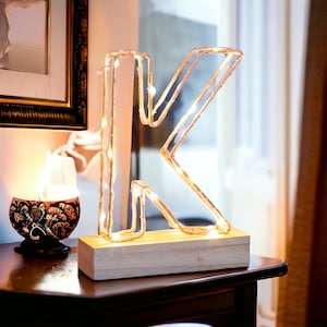 Light up Letter K | Custom Name Copper Light up Letter | Bedroom Living ...
