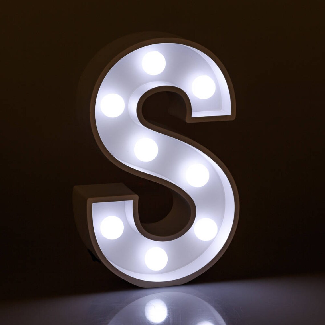 Light up Letters S Marquee Letters LED Bedside Lamp White - Etsy