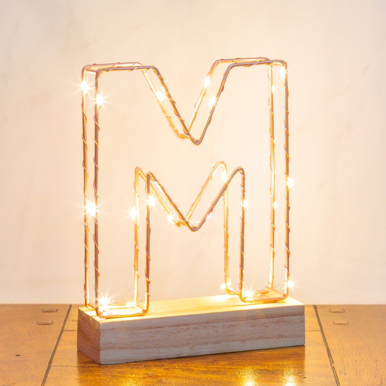 Light up Letter M Custom Name Copper Light up Letter M - Etsy UK