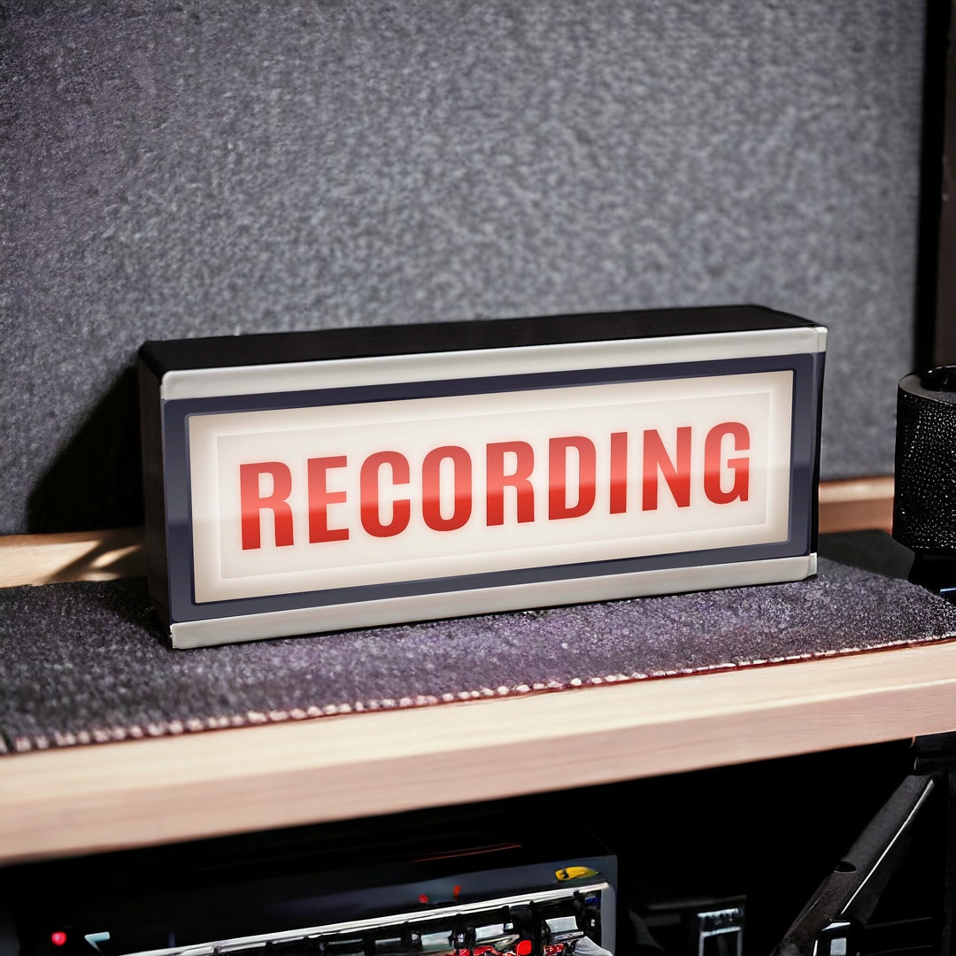 Light up Recording Sign - Illuminated Music Film Entertainment Room ...