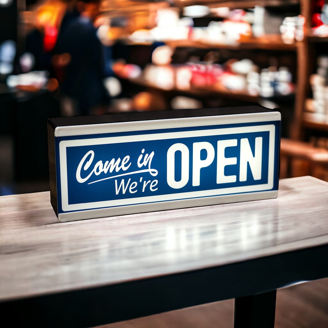 Light up Come in We're Open Sign - Illuminated LED Welcome Open Shop ...