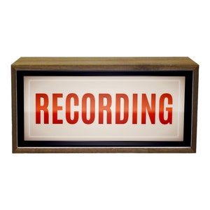 Light Box Recording Sign | Illuminated LED Room Signage | Retro Sound ...