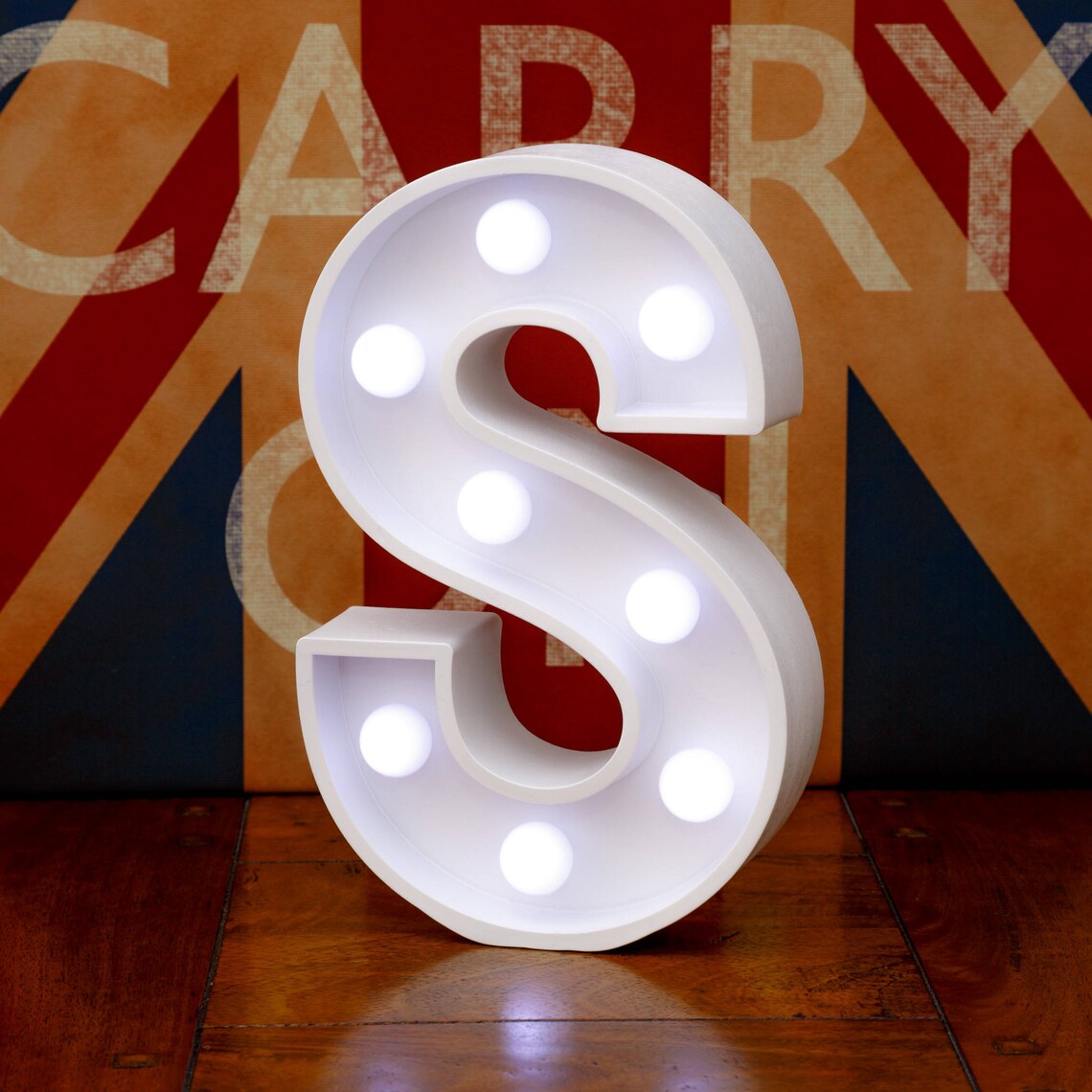 Light up Letters S Marquee Letters LED Bedside Lamp White - Etsy