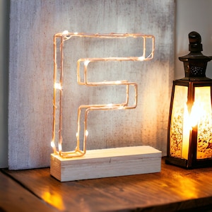 Light up Letter F | Custom Name Copper Light up Letter | Bedroom Living ...