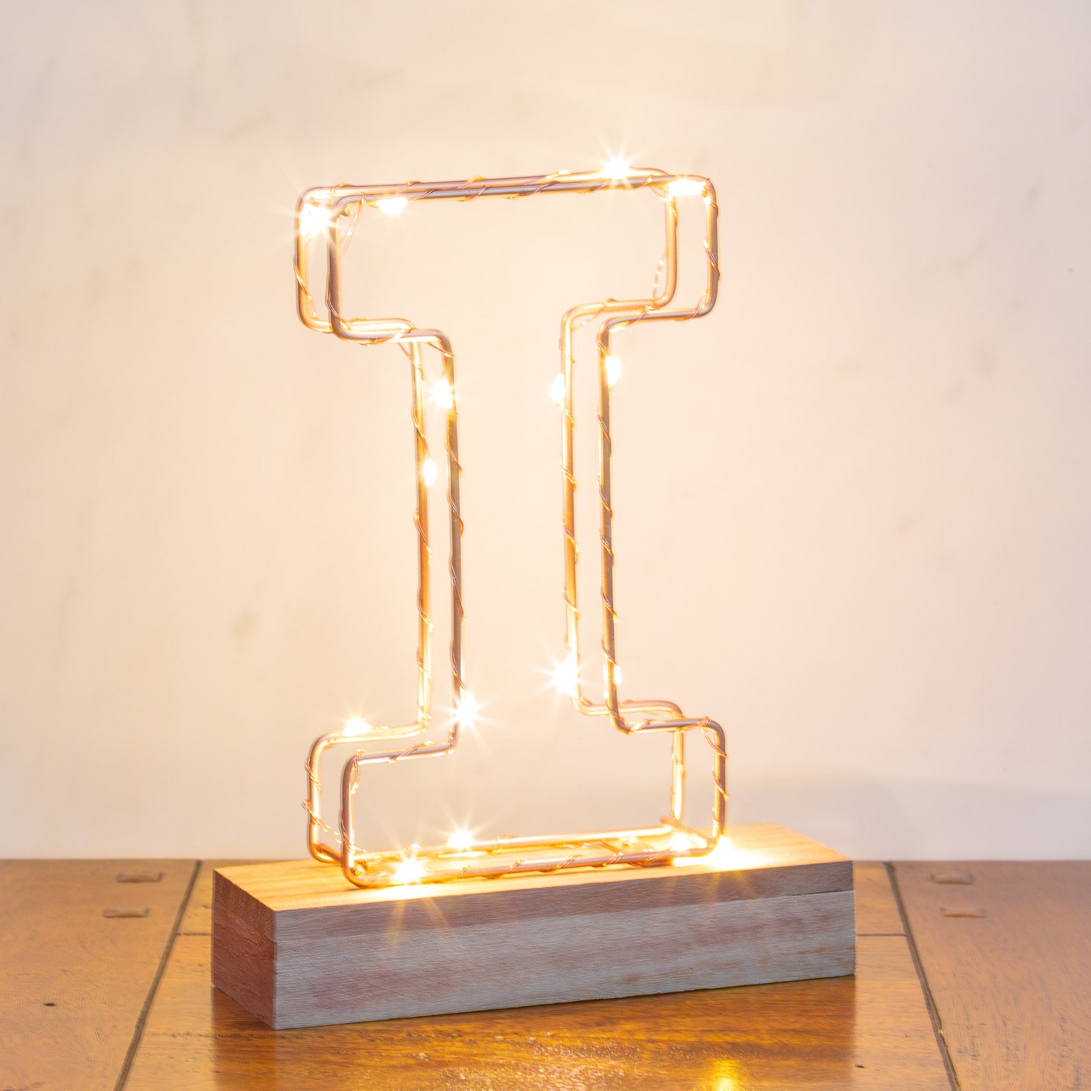 Light up Letter I Custom Name Copper Light up Letter I - Etsy