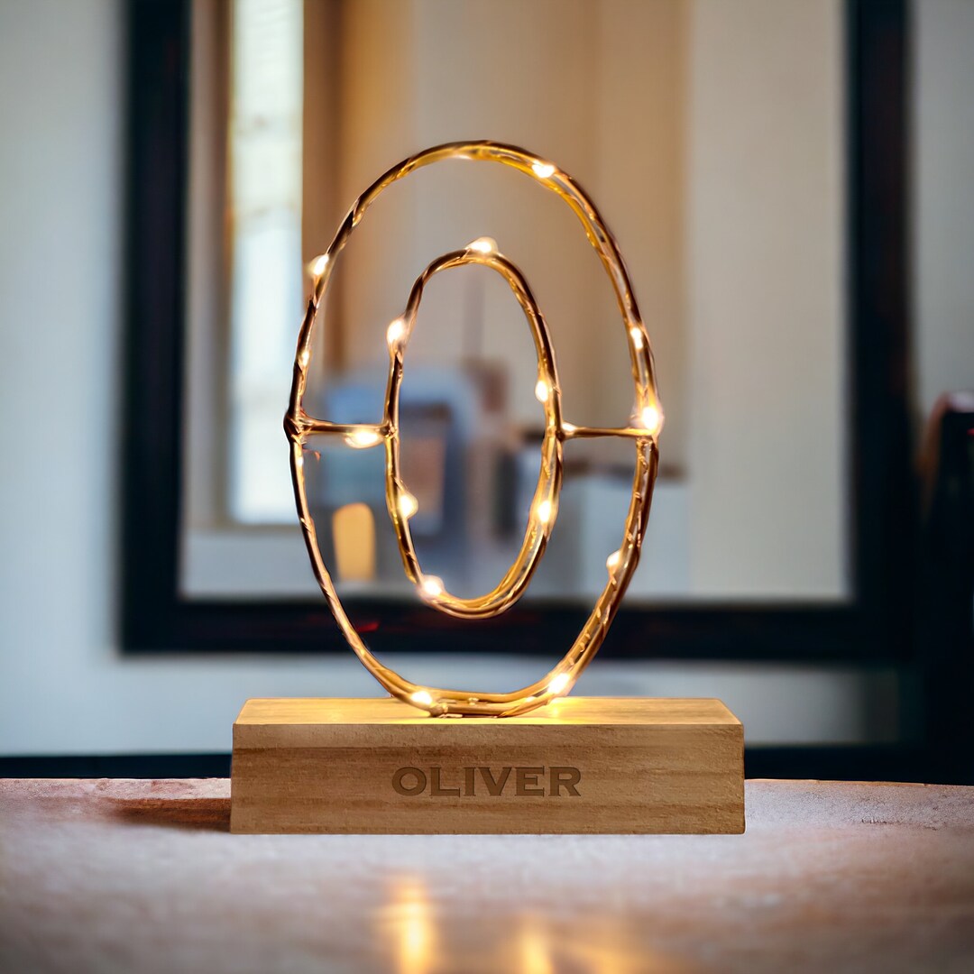 Personalised Light up Letter Light O | Custom Name Copper Light up ...