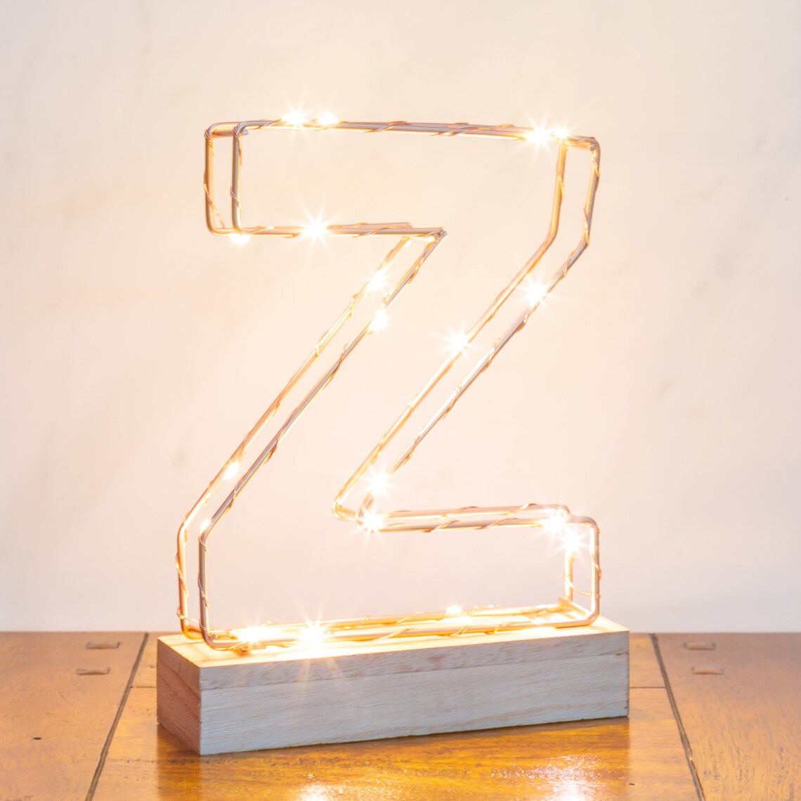 Light up Letter Z Custom Name Copper Light up Letter Z - Etsy UK