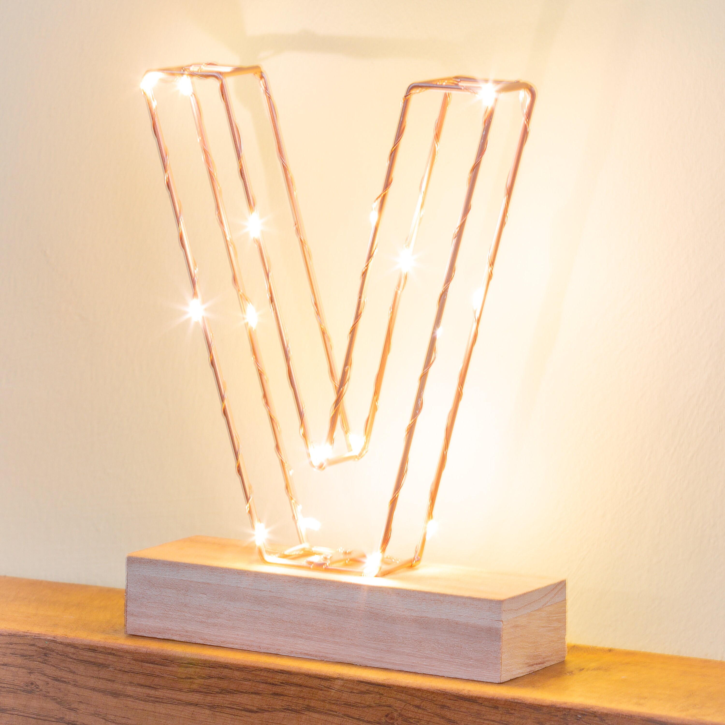 Light up Letter V Custom Name Copper Light up Letter V - Etsy Canada