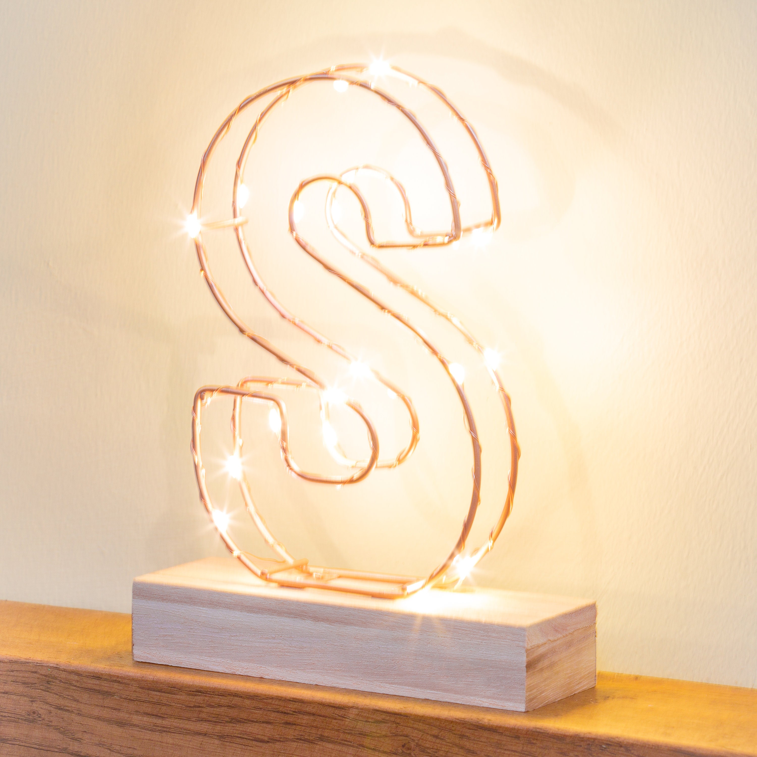 Light up Letter S Custom Name Copper Light up Letter S - Etsy Hong Kong