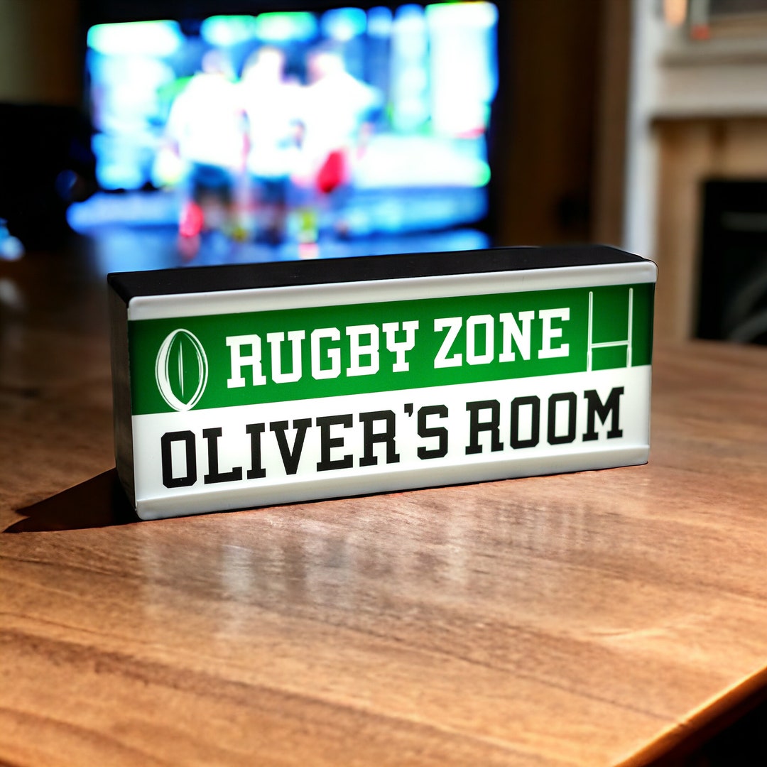 Personalised Room Light Rugby - LED Fan Light up Room Sign - Custom ...