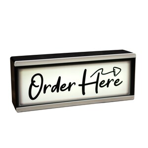Light up Order Here Sign Illuminated LED Shop Front Queue Sign ...