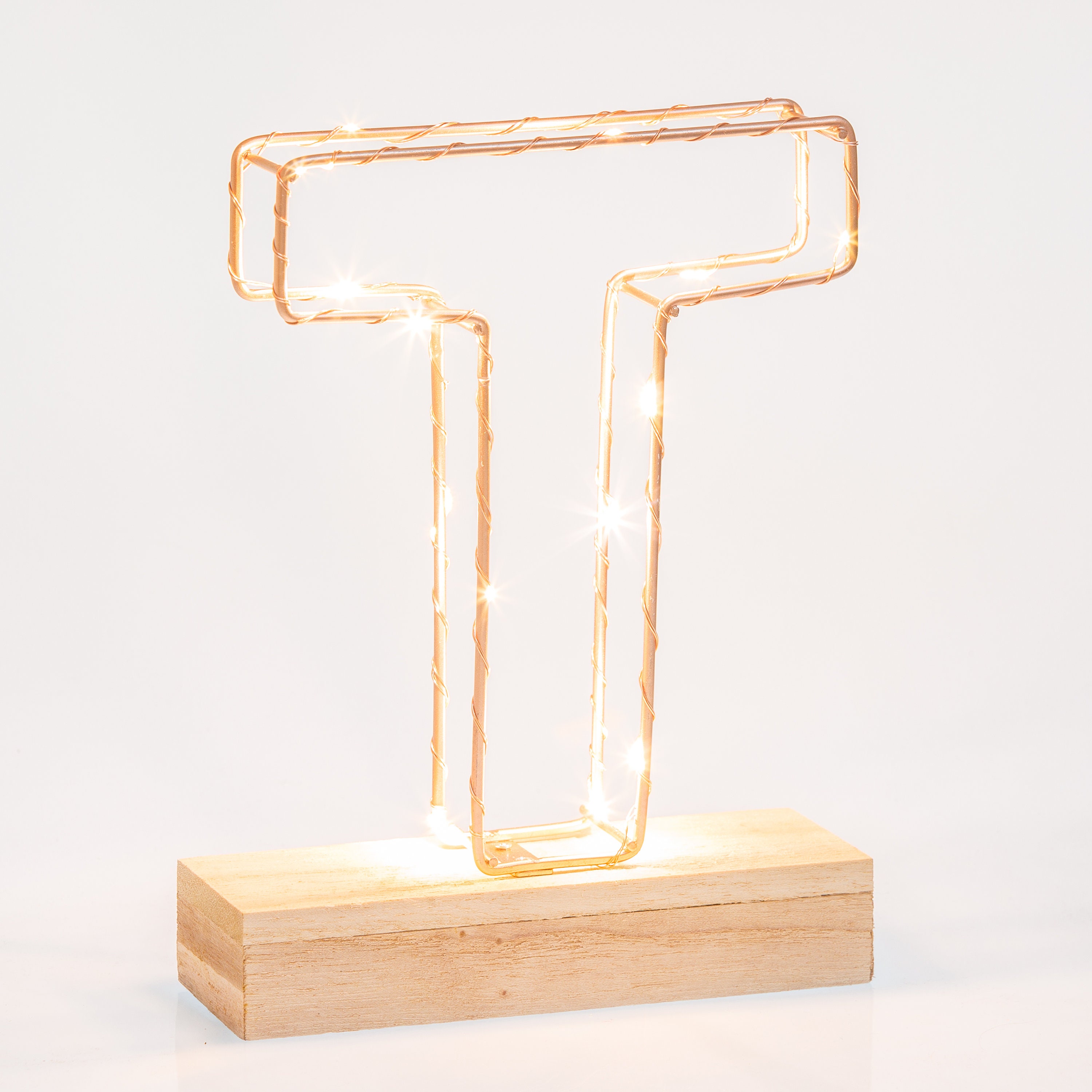 Light up Letter T Custom Name Copper Light up Letter T - Etsy