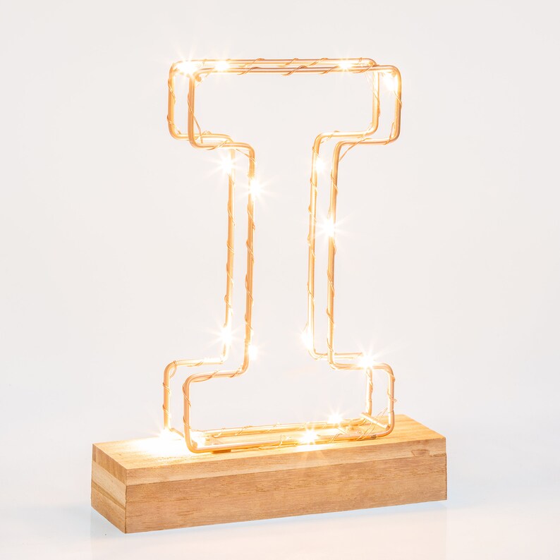Light up Letter I | Custom Name Copper Light up Letter | Bedroom Living ...