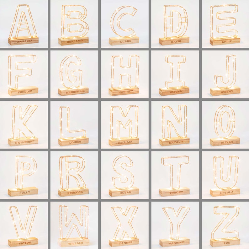 Personalised Light up Letter Light K Custom Name Copper - Etsy UK