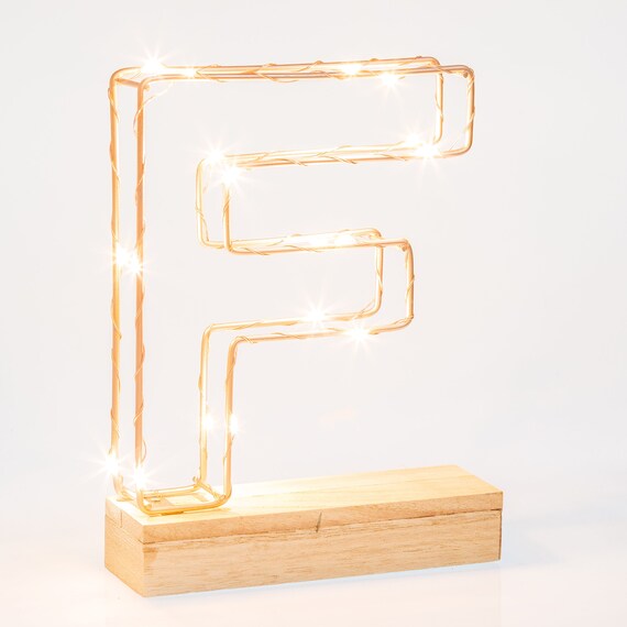 Light up Letter F Custom Name Copper Light up Letter F - Etsy