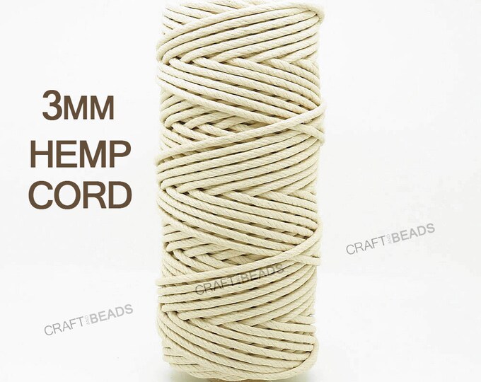 3MM Natural Polished Hemp Twine Craft Rope Macrame Cord 100lbs - Etsy