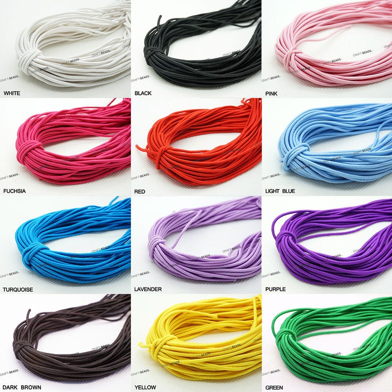 1.2MM Nylon Coated Round Elastic Cord Stretch Stretchable | Etsy