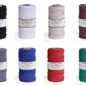 2MM Solid Polished Hemp Twine Hemptique Cord Macrame String Artisan ...