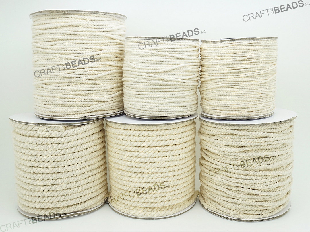 1MM 1.5MM 2MM 3MM 4MM 5MM - Natural White Cotton Twisted Cord Rope ...