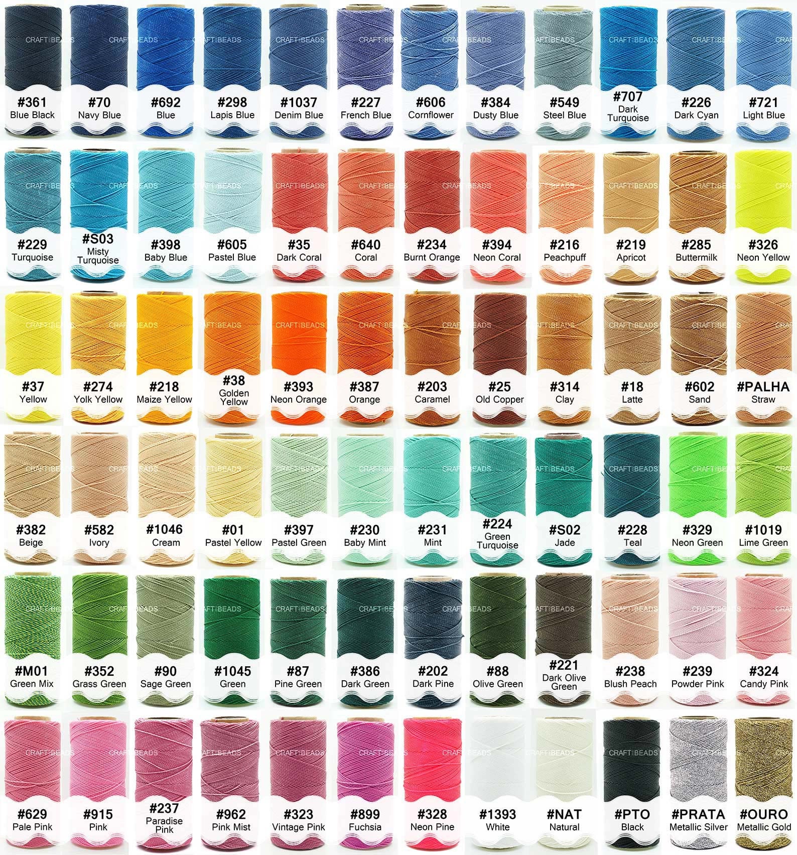 126 Colors Linhasita 1MM Waxed Polyester Cord Macrame Knotting - Etsy