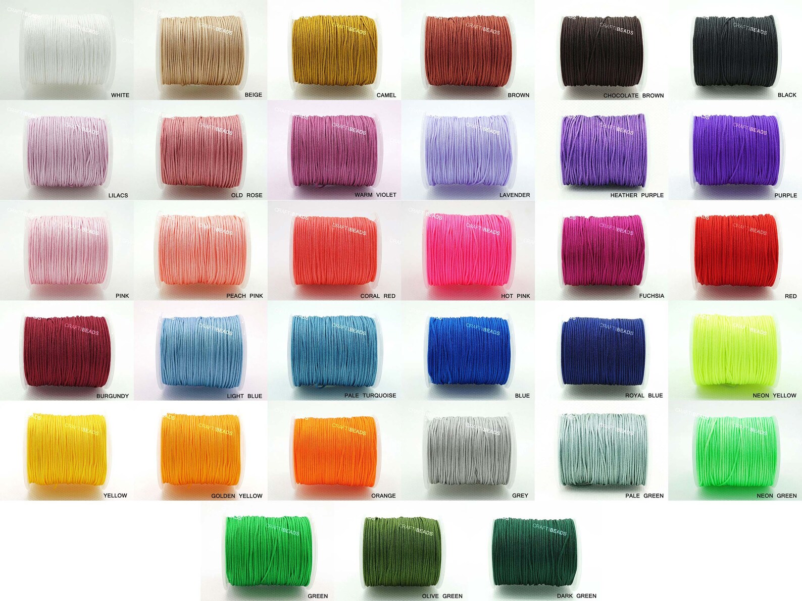 1MM Superior Quality Nylon Chinese Knot Cord Shamballa Macrame Beading ...