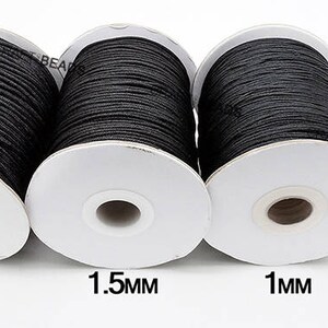 0.4MM 0.8MM 1MM 1.5MM 2MM - Black Chinese Knot Nylon Shamballa Macrame ...