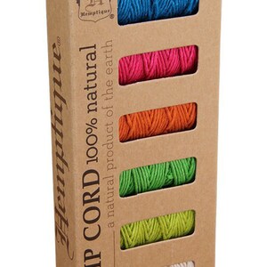 6 Mini Spool Set - 1MM Hemptique Polished Hemp Cord Twine Macrame ...