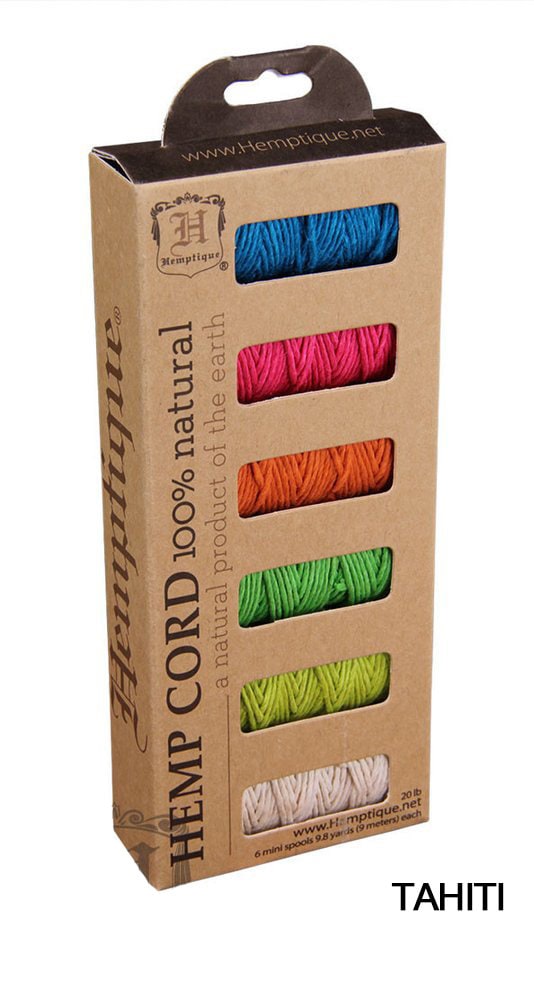 6 Mini Spool Set 1MM Hemptique Polished Hemp Cord Twine | Etsy
