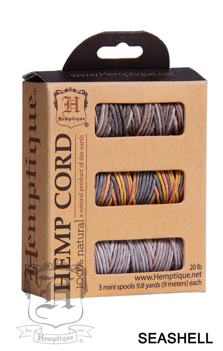 3 Mini Spool Set - 1MM Hemptique Polished Hemp Cord Twine Macrame ...