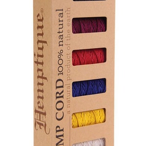 6 Mini Spool Set - 1MM Hemptique Polished Hemp Cord Twine Macrame ...