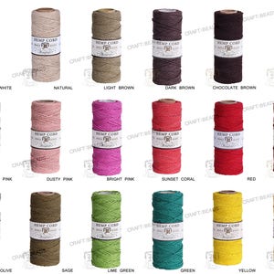 1MM Solid Polished Hemp Twine Hemptique Cord Macrame String Artisan ...
