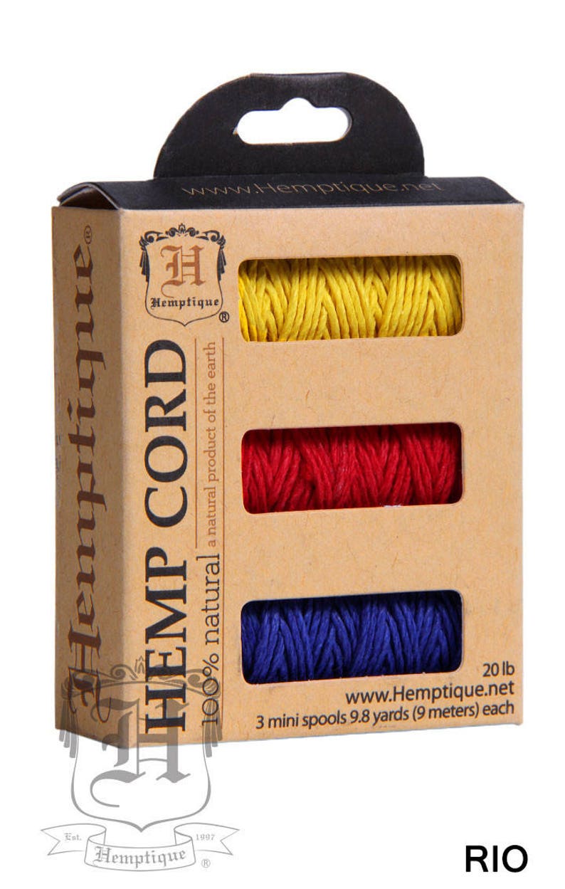 3 Mini Spool Set 1MM Hemptique Polished Hemp Cord Twine - Etsy