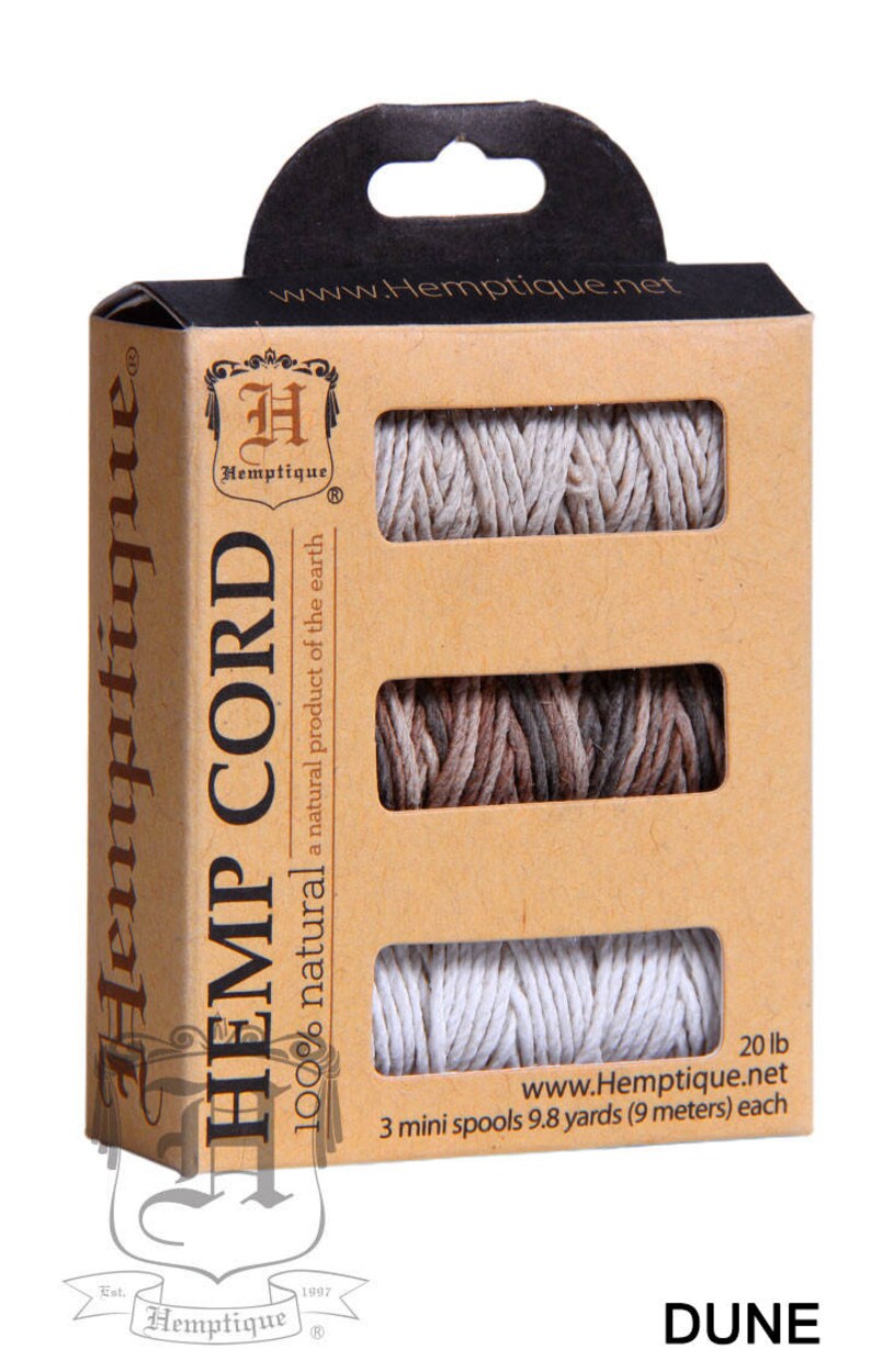 3 Mini Spool Set 1MM Hemptique Polished Hemp Cord Twine - Etsy