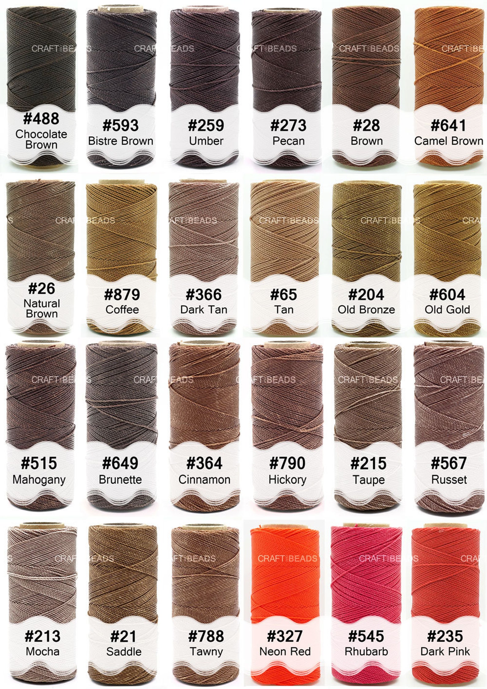 126 Colors Linhasita 1MM Waxed Polyester Cord Macrame Knotting String ...