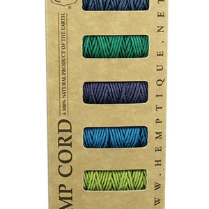 6 Mini Spool Set - 1MM Hemptique Polished Hemp Cord Twine Macrame ...