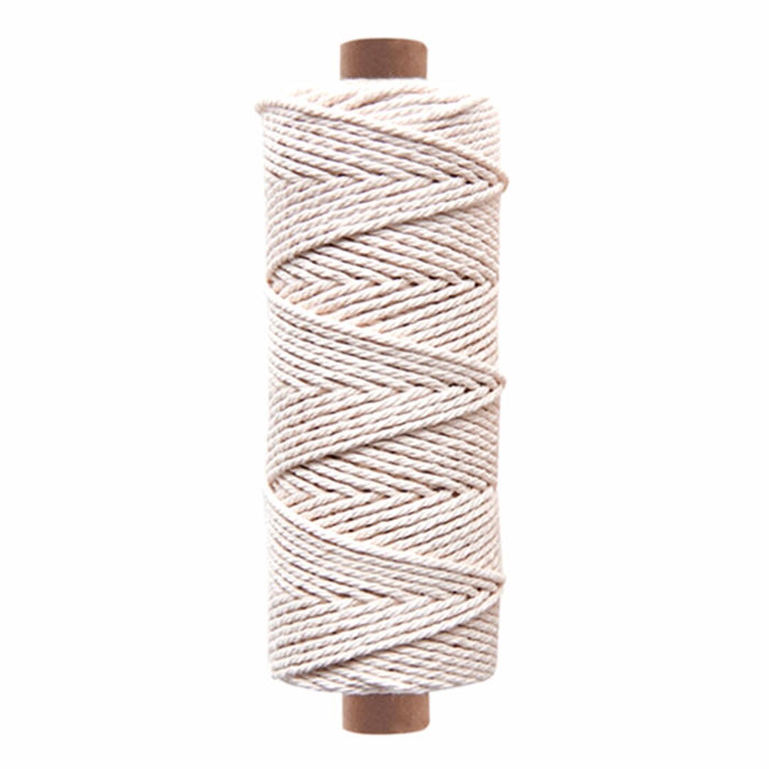 3MM - Natural White 3 Strand 100% Cotton Twisted Cord Rope Craft ...