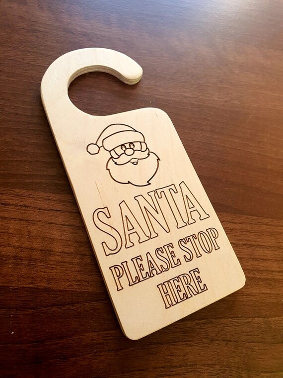 Santa Stop Here Christmas Sign Door Hanger Christmas Eve Box - Etsy