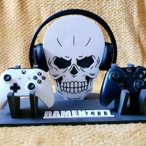 Personalised Skull Head Gaming Stands - Headset and Controller Holder ...