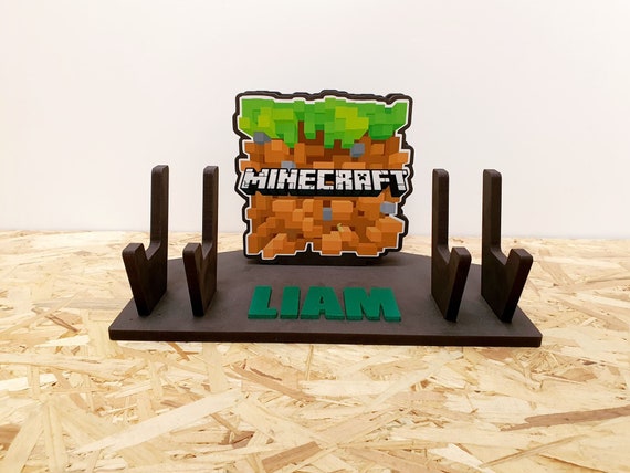 Personalised Minecraft Style Gaming Stands Headset and | Etsy