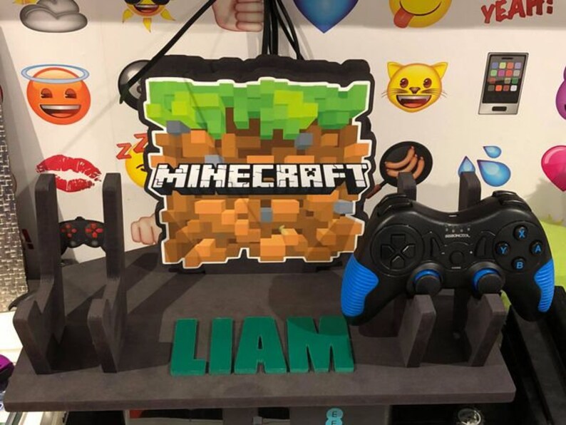 Personalised Minecraft Style Gaming Stands Headset and - Etsy