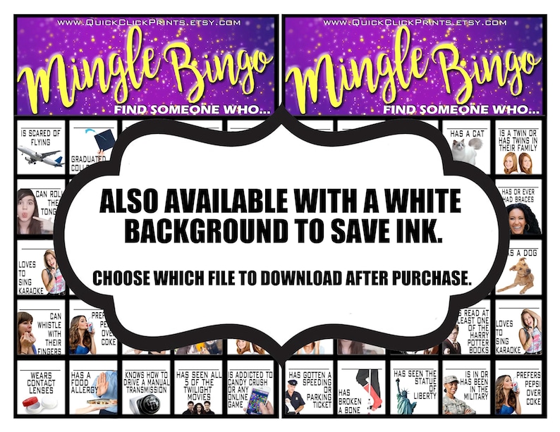 Mingle Bingo Game - Ice Breaker, Party Activity (printable Instant ...
