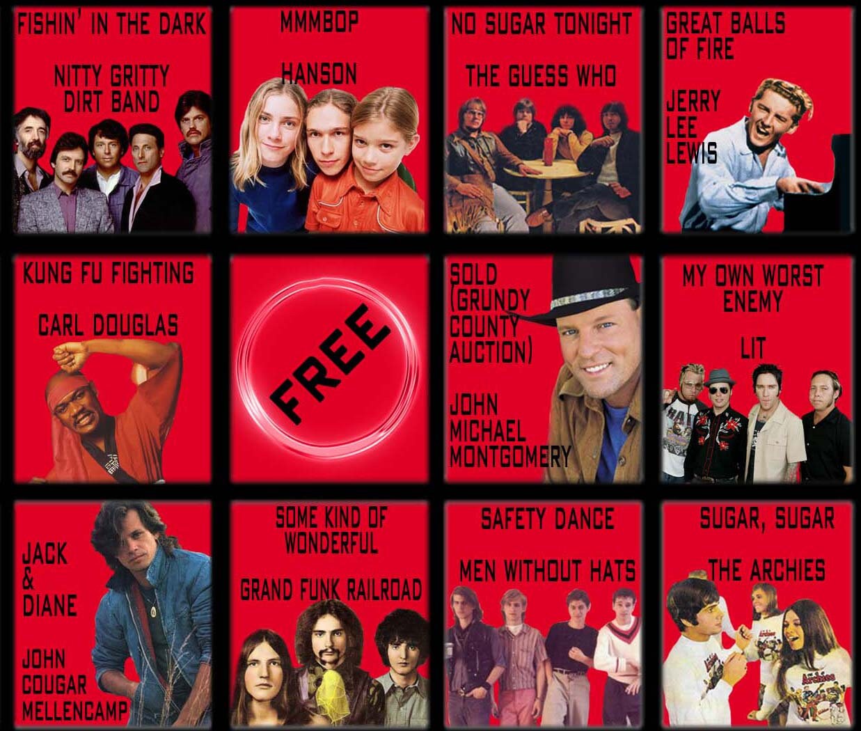 Bar Bango 4 - 30 Cards - Playlist Bingo- Music Bingo - Drinking Game ...