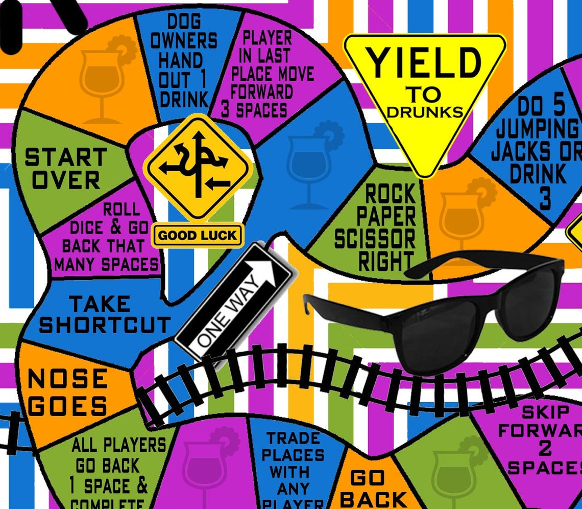 Drinking Game Drinking Board Game Adult Game Adult Candyland Printable 